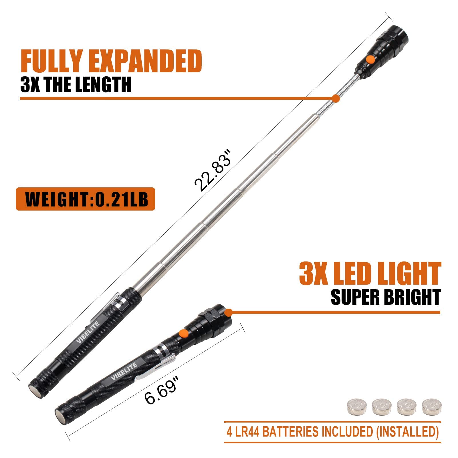 VIBELITE Magnet 3 LED Mag...B01HHRDXWK | Encarguelo.com.ec