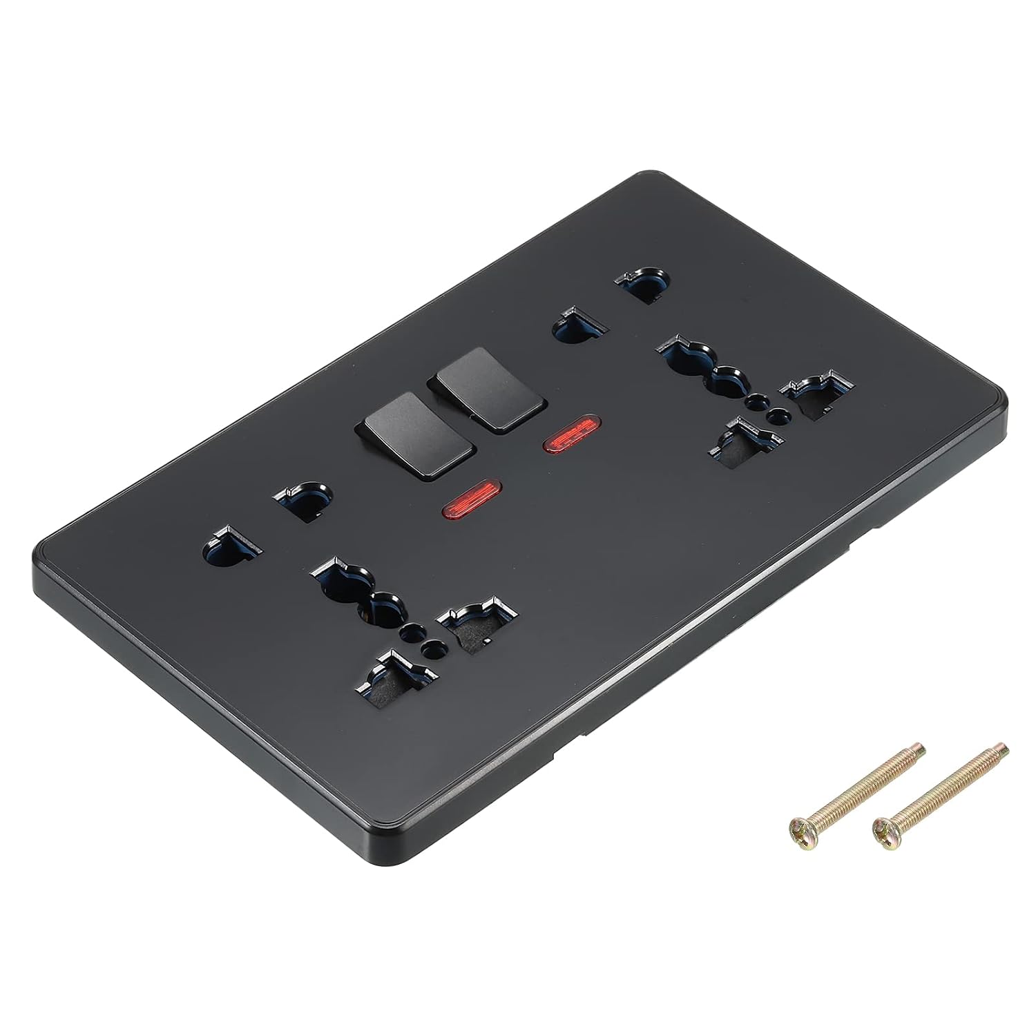 PATIKIL UK US Socket Double Multi Switched Power Outlet Black 110-250V ...
