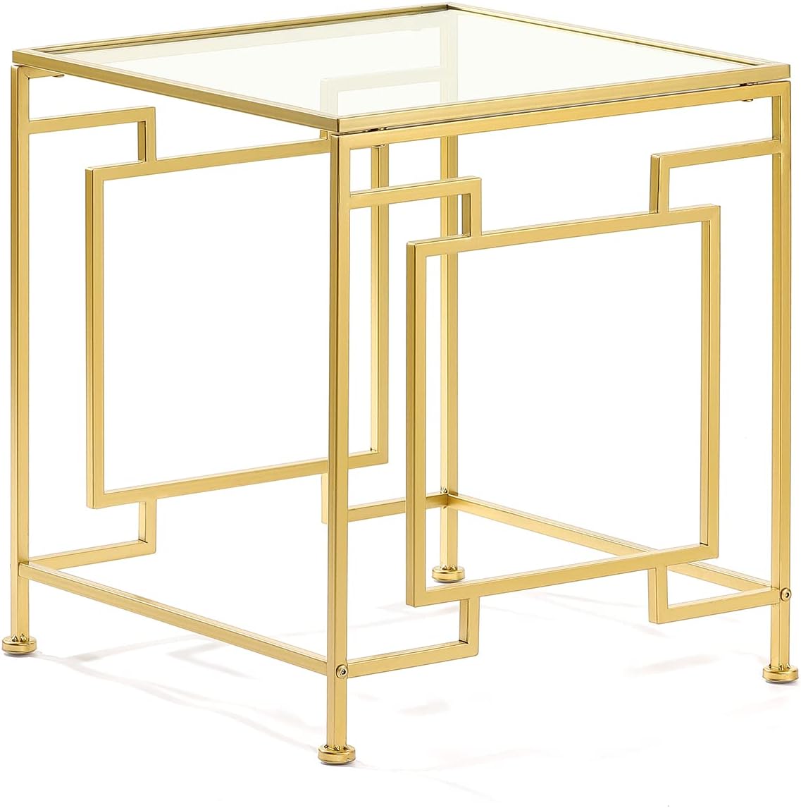 Amazon.com: Giantex Gold Side Table Set of 2, 19.5” Square End Table ...