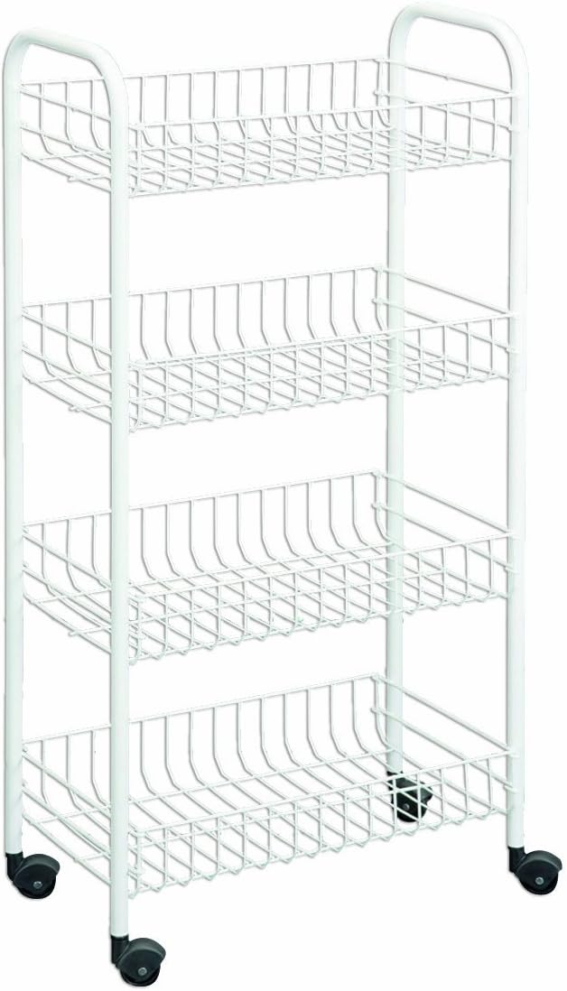 Amazon.com: Metaltex USA Inc. 4-tier Rolling Cart, White : Office Products