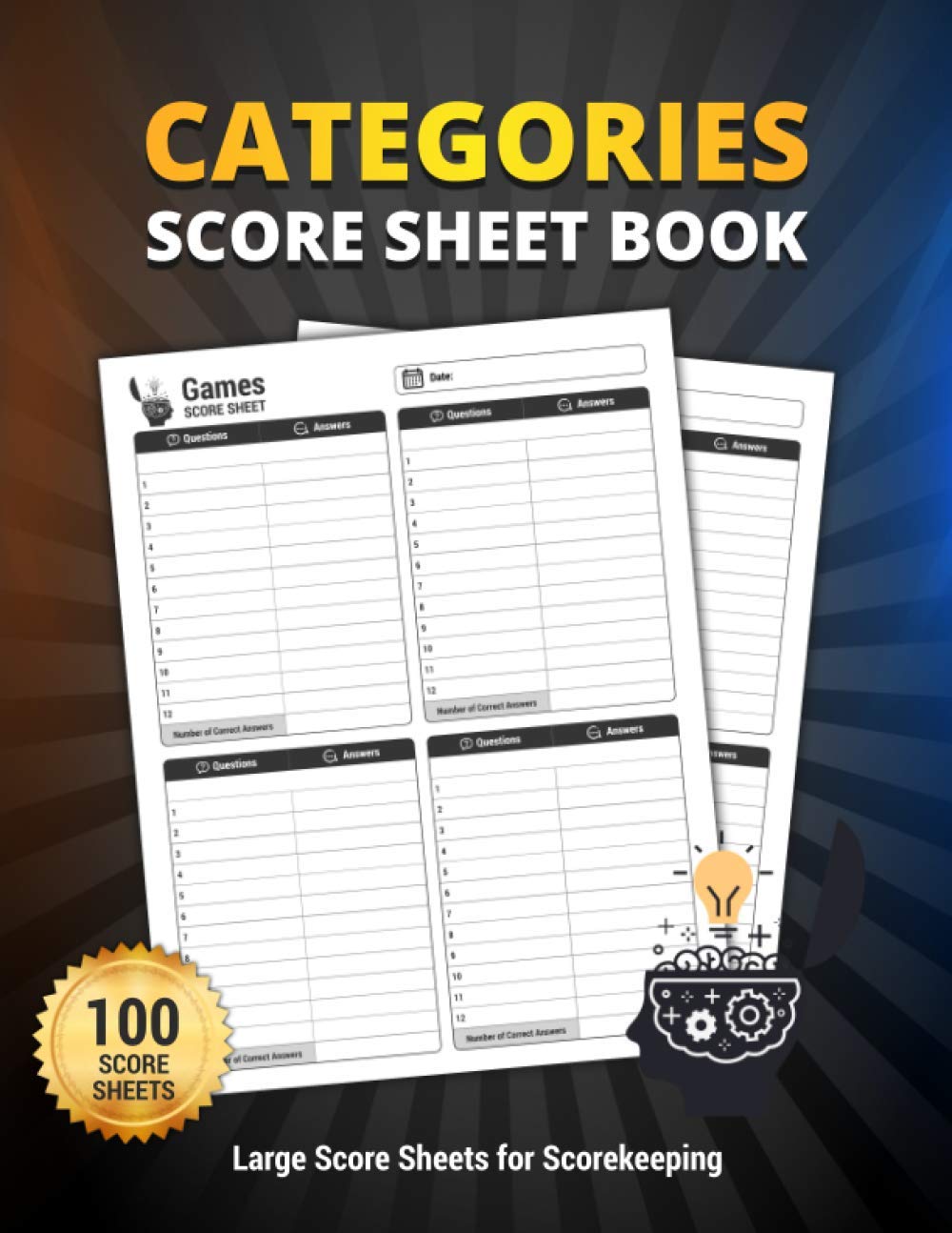 Amazon.com: Categories Score Sheet Book: 100 Large Score Sheets For ...