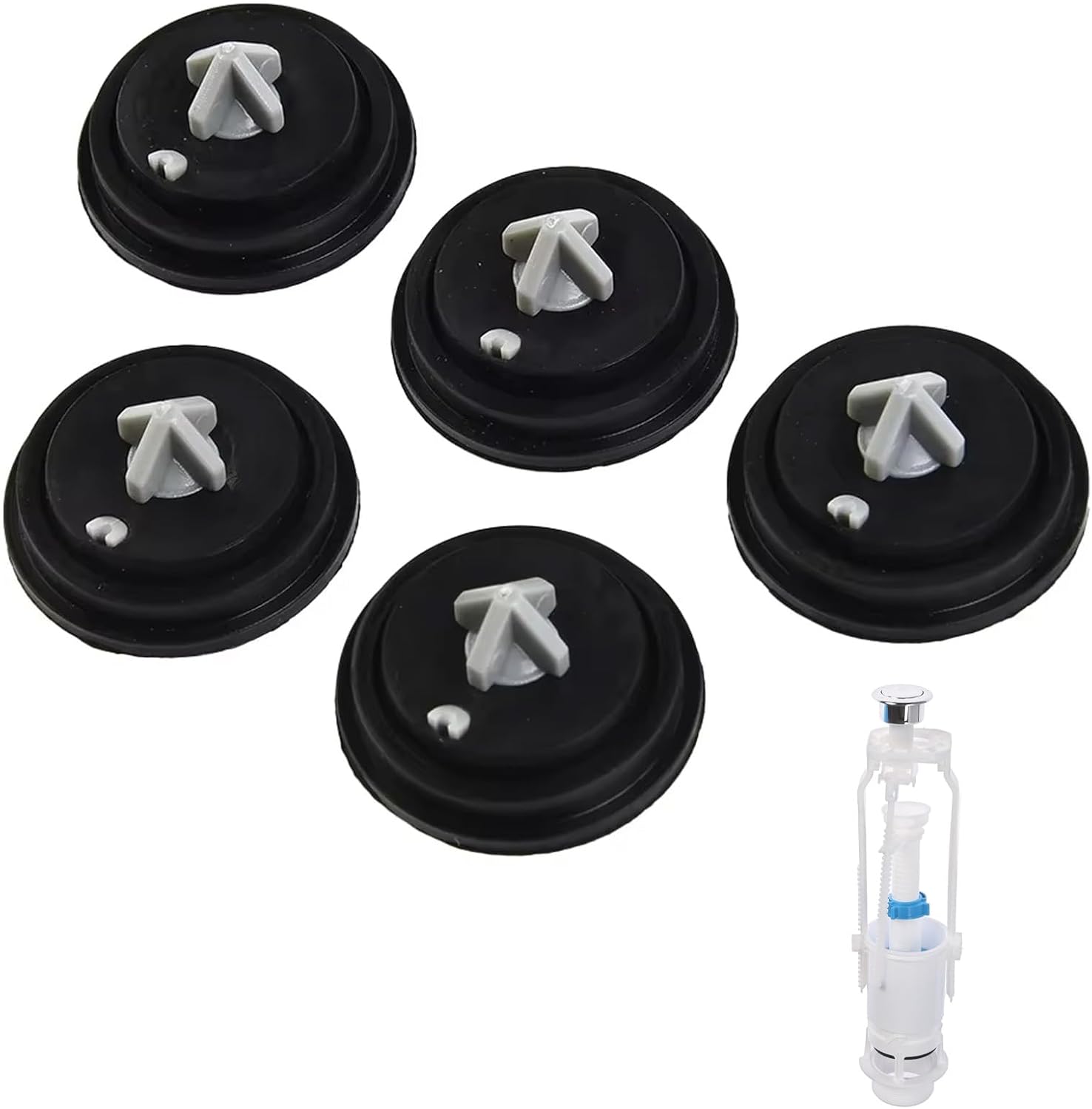 5pcs Toilet Flush Diaphragm Washer Replacement, Side Inlet Valve Seal ...
