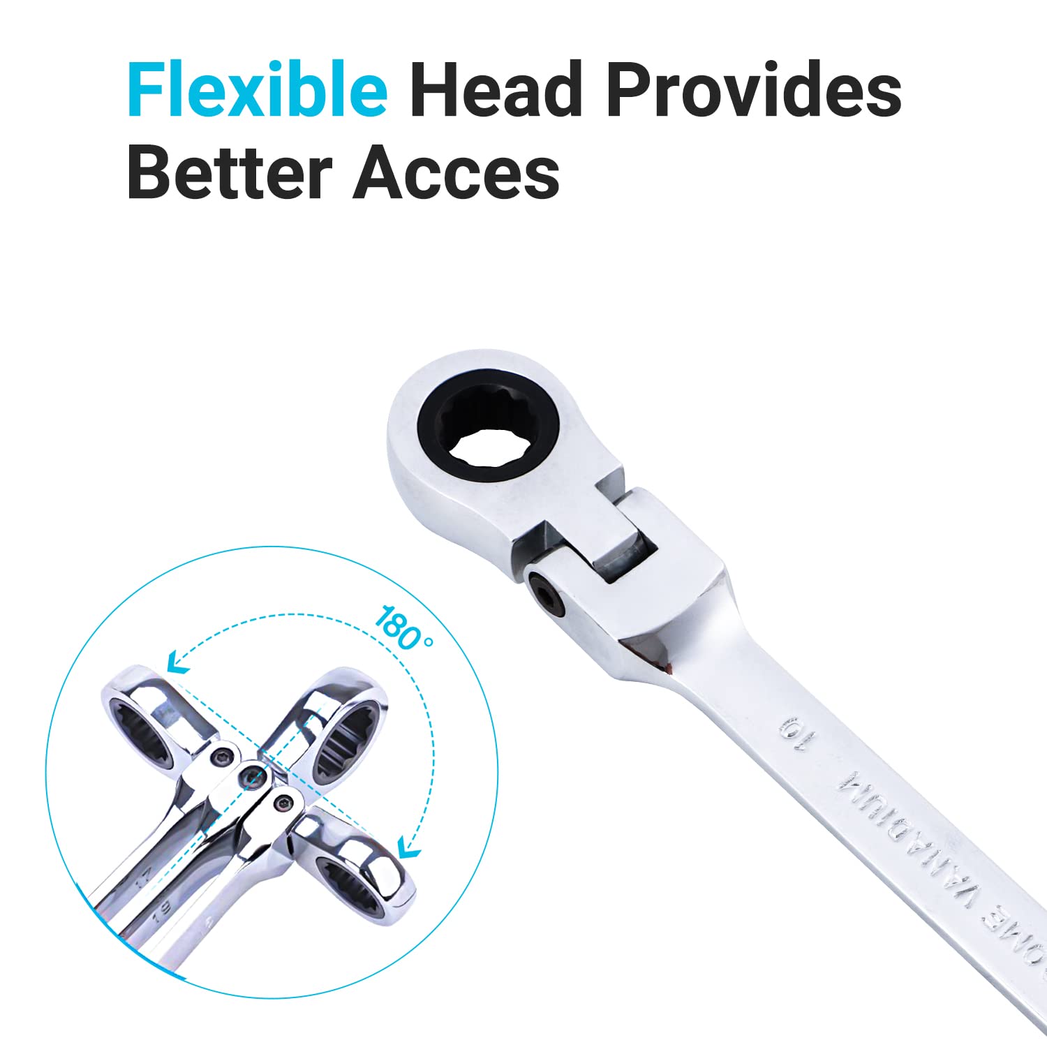 Spanner Wrench Set B4B 10mm Ratcheting Wrench - Flex Head Metric ...