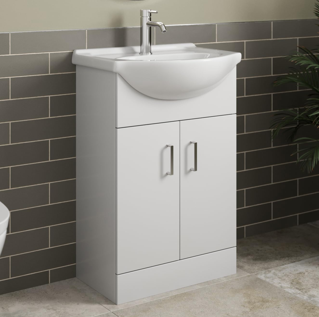 Affine® 560mm Vanity Unit Basin Sink Bathroom Storage Cabinet Cupboard ...