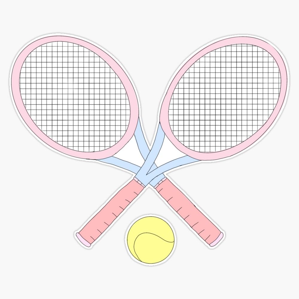 Amazon.com: Tennis Rackets and Ball Sticker Vinyl Waterproof Sticker ...