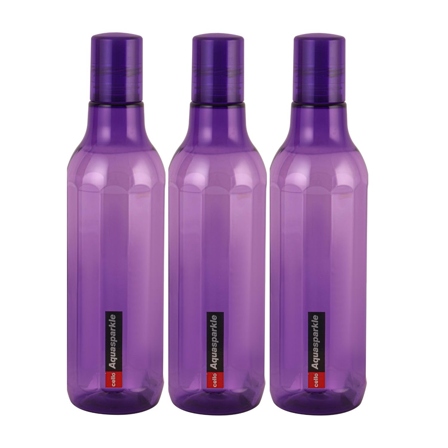 CELLO Aqua Sparkle Bottle Set of 3, 1000ml, Purple | 100% food grade ...