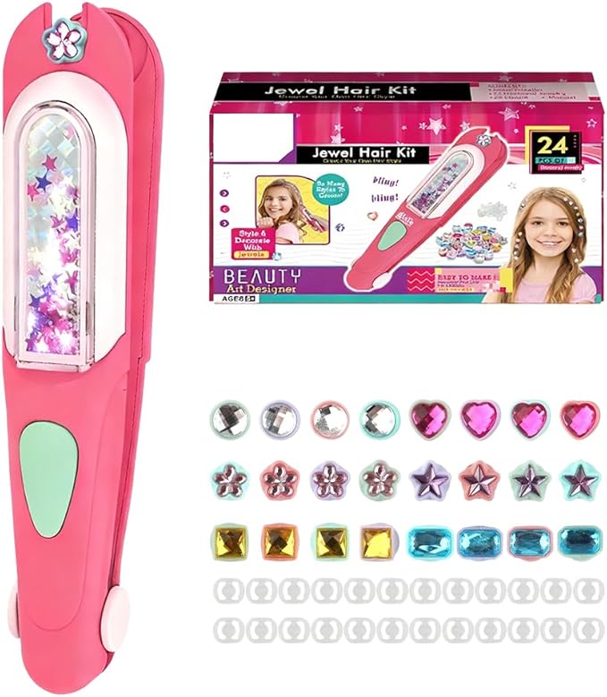 Amazon.com: Cling Bling for Girls Hair, 2026 Upgraded Hair Gem Stamper ...