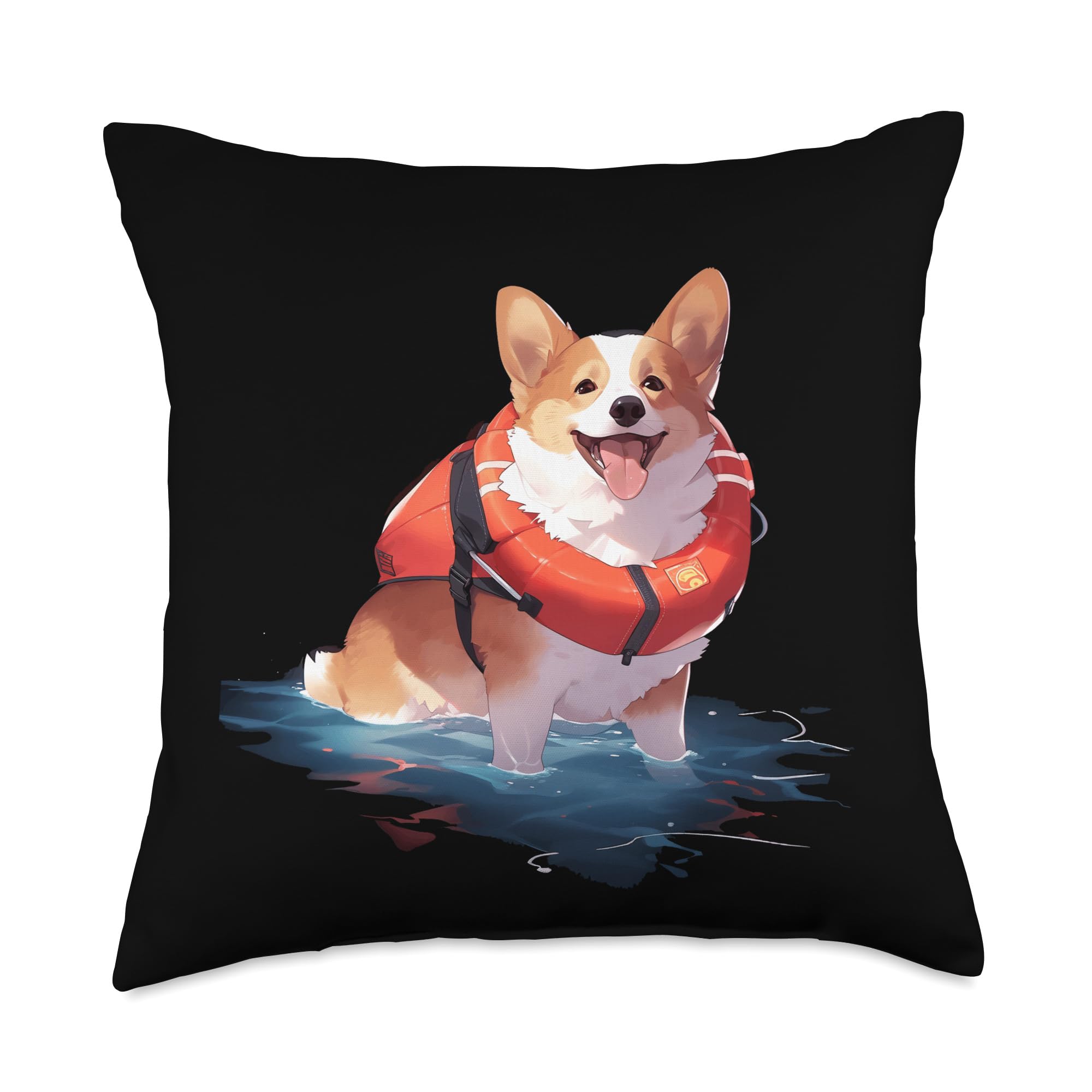 Corgi Jumping Off Dock