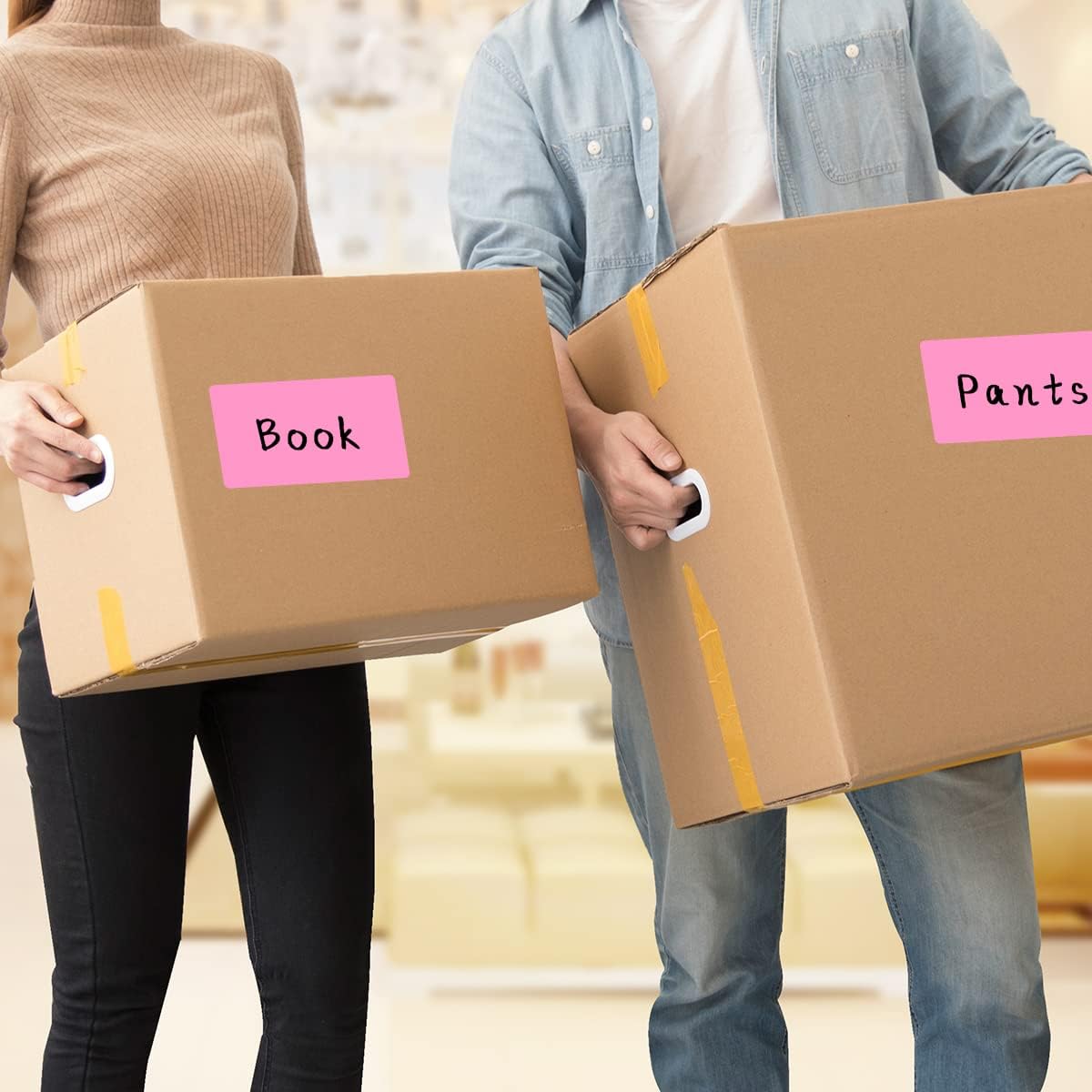 PARLAIM Calcomanías rectangulares adhesivas de codificación de color de ...