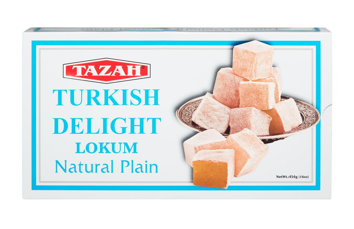 Amazon.com : Tazah Turkish Delights Lokum Plain 16oz (454g) Gluten Free ...
