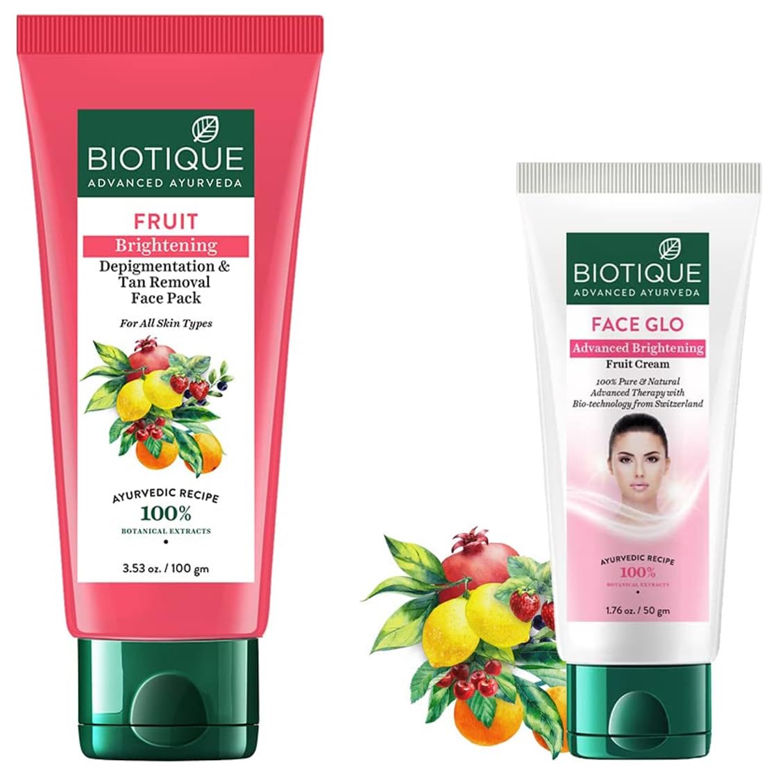 Biotique Fruit Brightening Depigmentation & Tan Removal Face Pack For ...