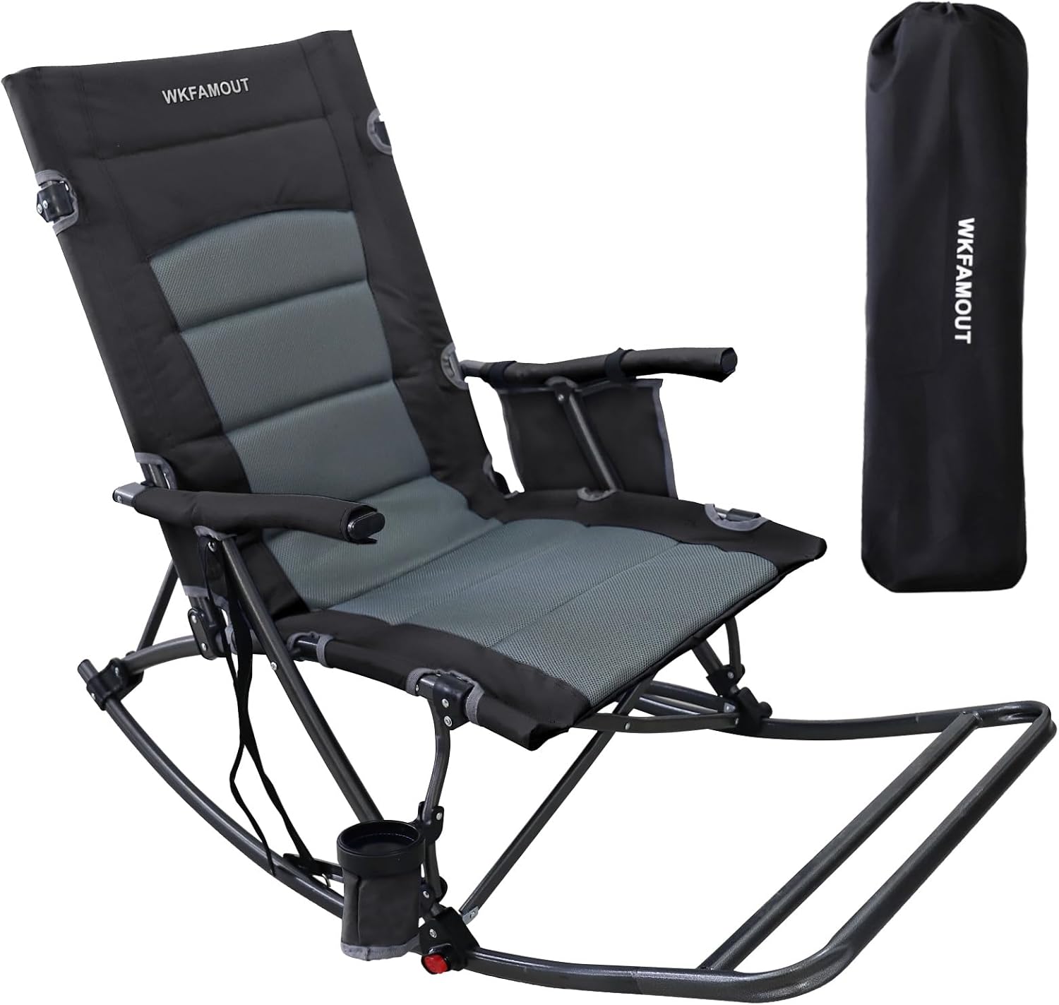 Amazon.com : WKFAMOUT Folding Rocking Camping Chair with Foot Rest ...