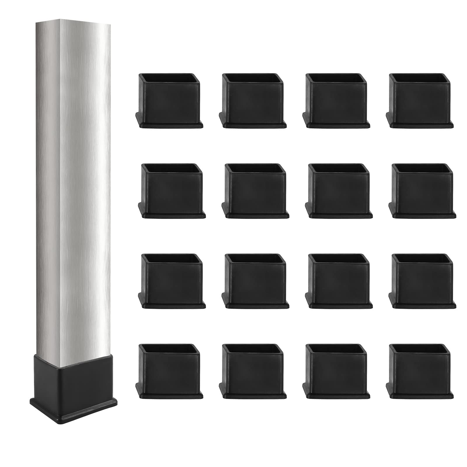 Snapklik.com : Rectangle Chair Leg Caps 28 X 20mm - 24pcs Rigid PVC ...