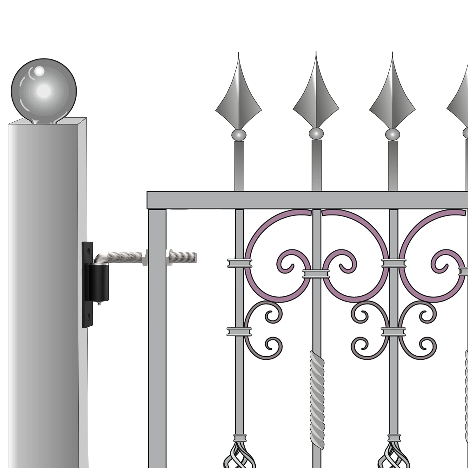 Snapklik.com : Steel J-Bolt Hinge Doors Gates 1/2 Inch Heavy-Duty ...