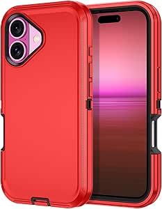 Amazon.com: I-HONVA for iPhone 16 Case Shockproof Dust/Drop Proof 3-Layer Full Body Protection ...