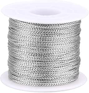 G2PLUS 100M Silver String Twine - 1mm Tinsel Thread Cord - Non-Elastic ...