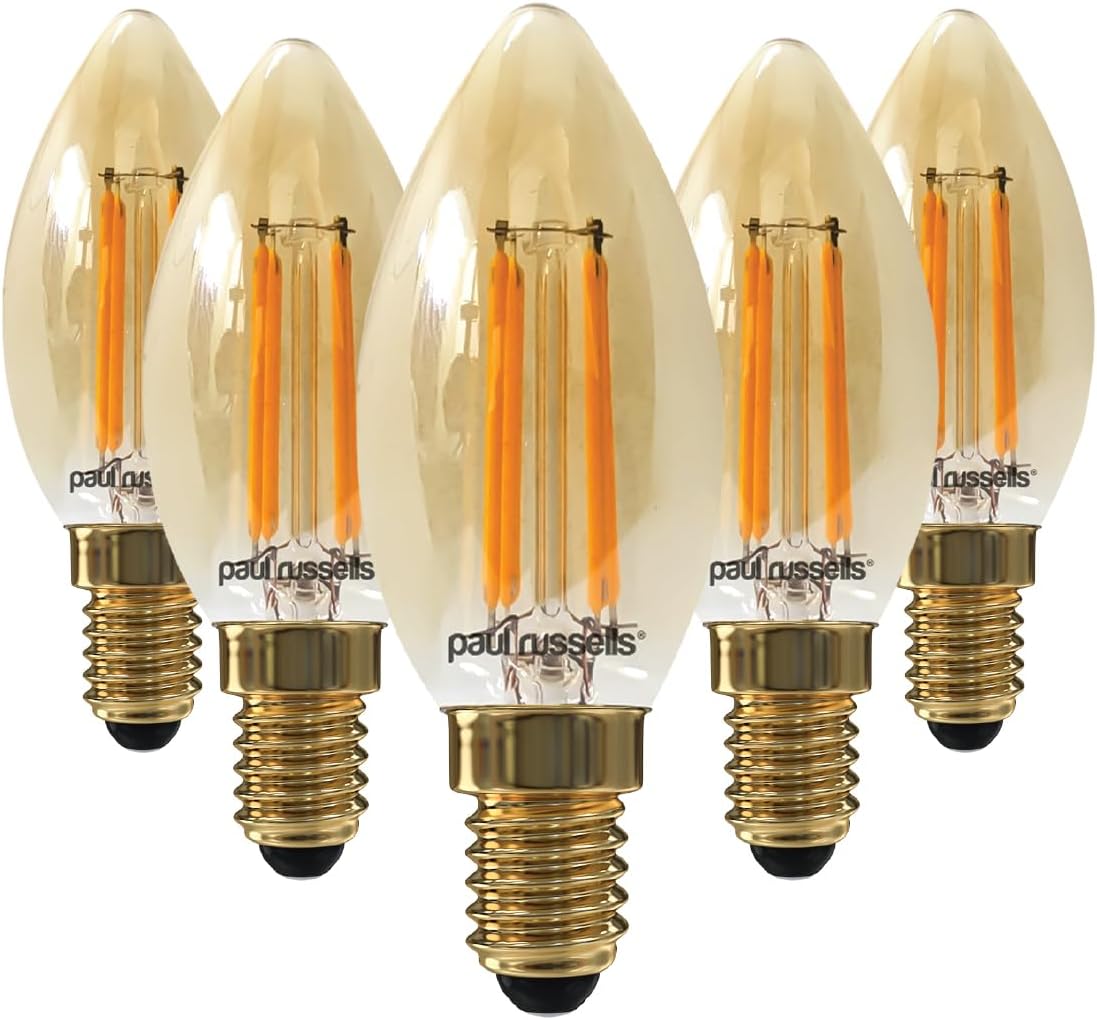 paul russells LED Filament Candle – Dimmable Small Edison Screw E14 ...