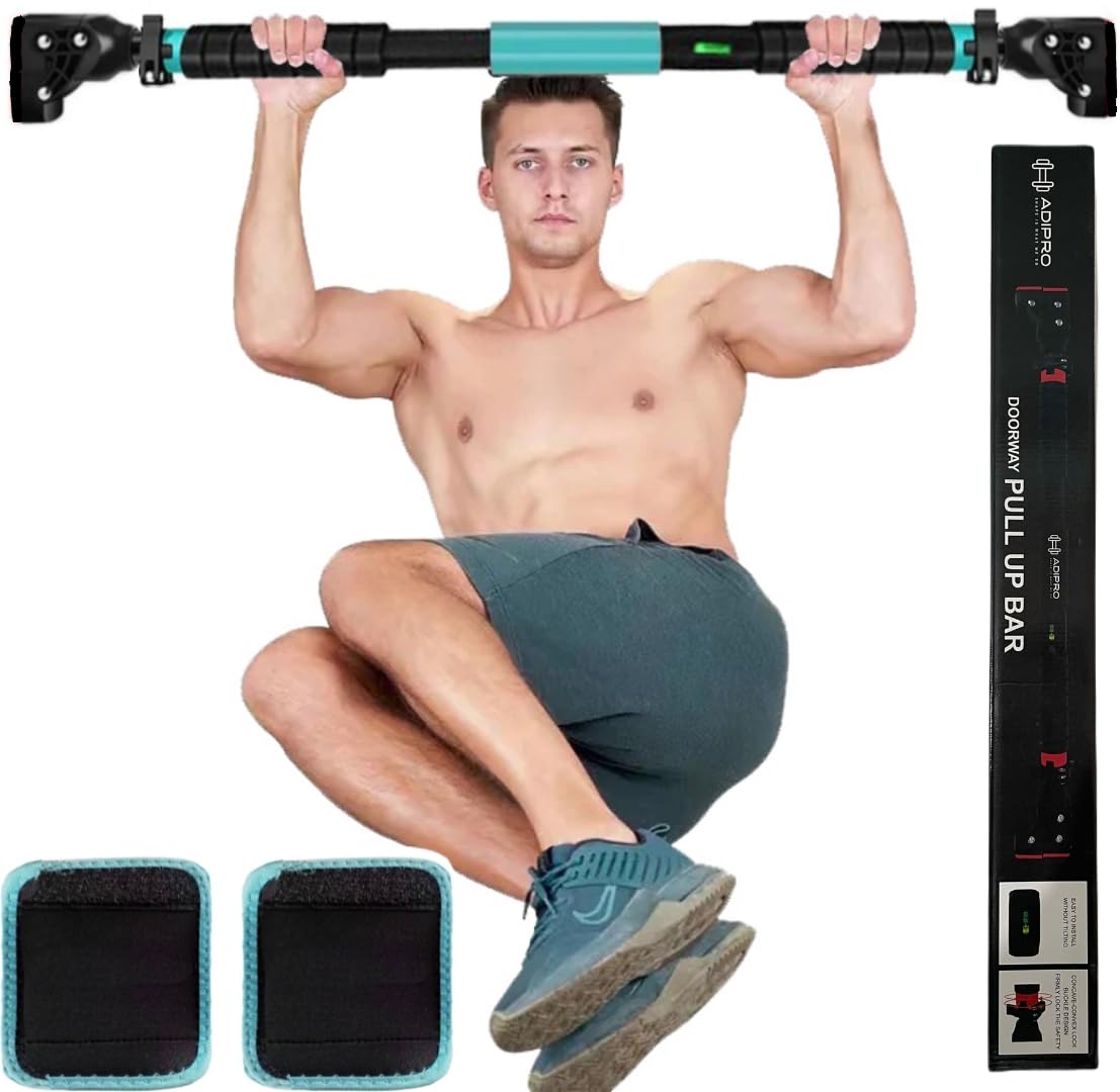 Adipro Doorway Pull Up Bar for Home and at Gym Workout Without Screw ...