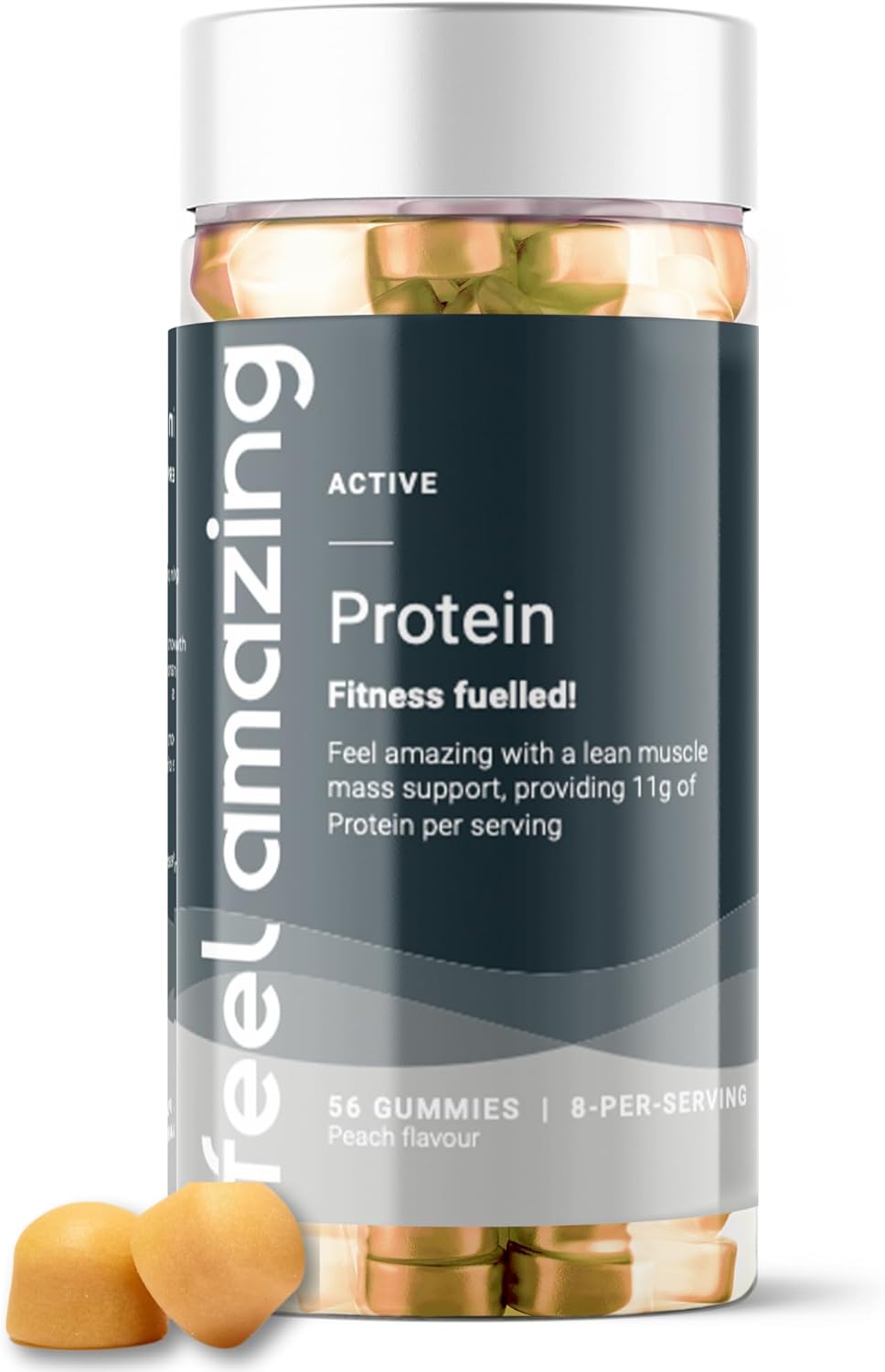 Feel Amazing Protein Gummies, Peach-Flavored Gummies, High-Protein ...