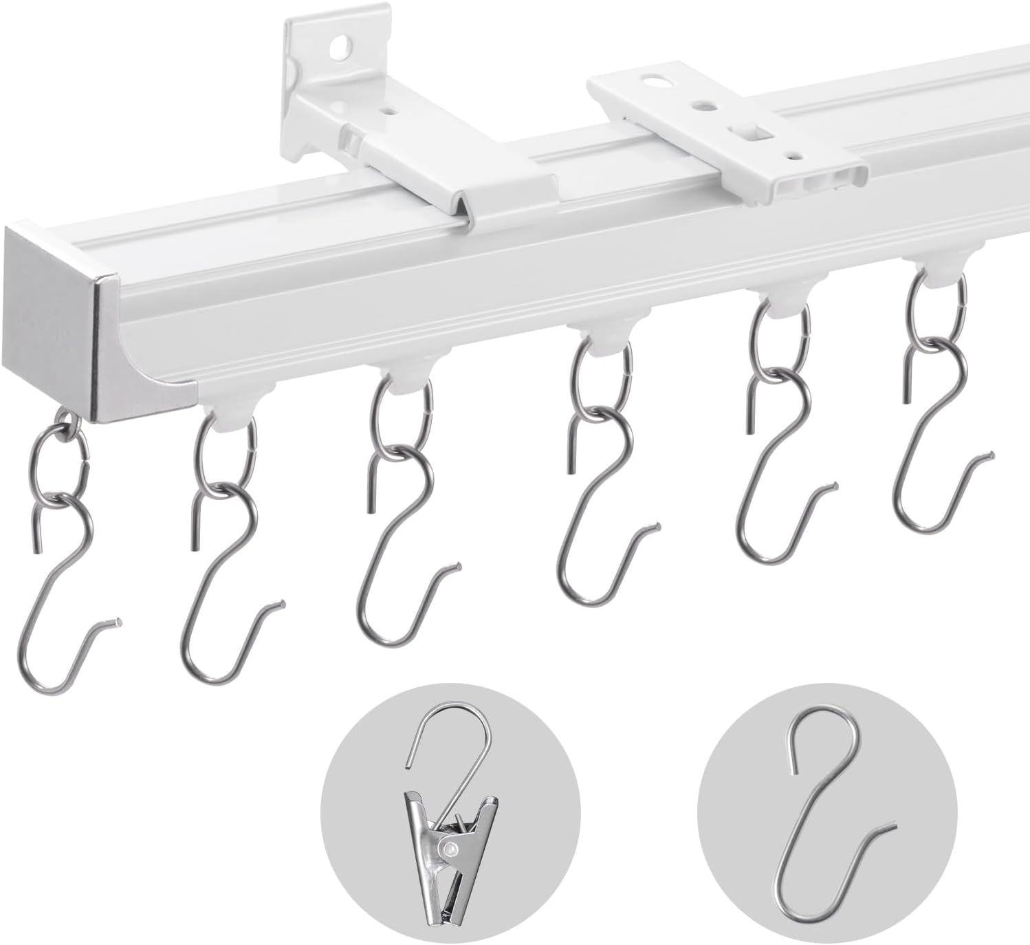 Amazon.com: VEVOR Ceiling Curtain Track Set, 5.9 FT/1.8 Meter, Sliding ...