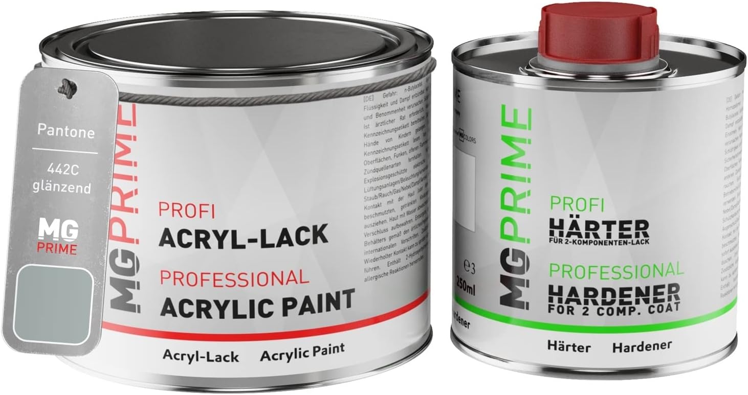 MG PRIME Pantone 442C Grey Acrylic paint gloss 0.75 litres / 750 ml can ...