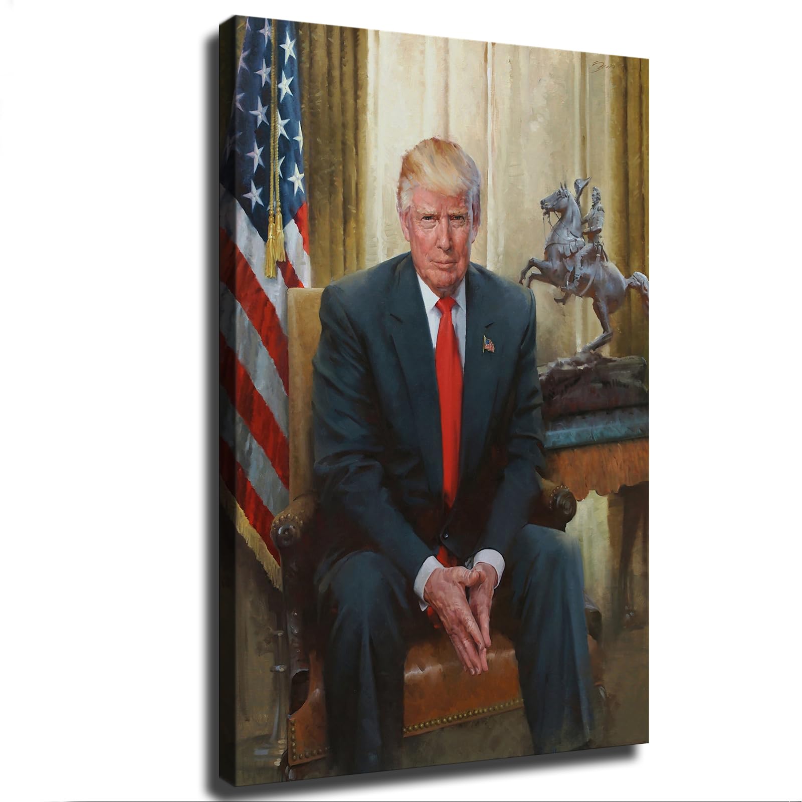 Amazon.com: Donald Trump Painting Poster Picture Art Print Canvas Wall ...