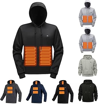 Amazon.com: Heated Hoodie for Men Women USB Electric Heated Hooded ...