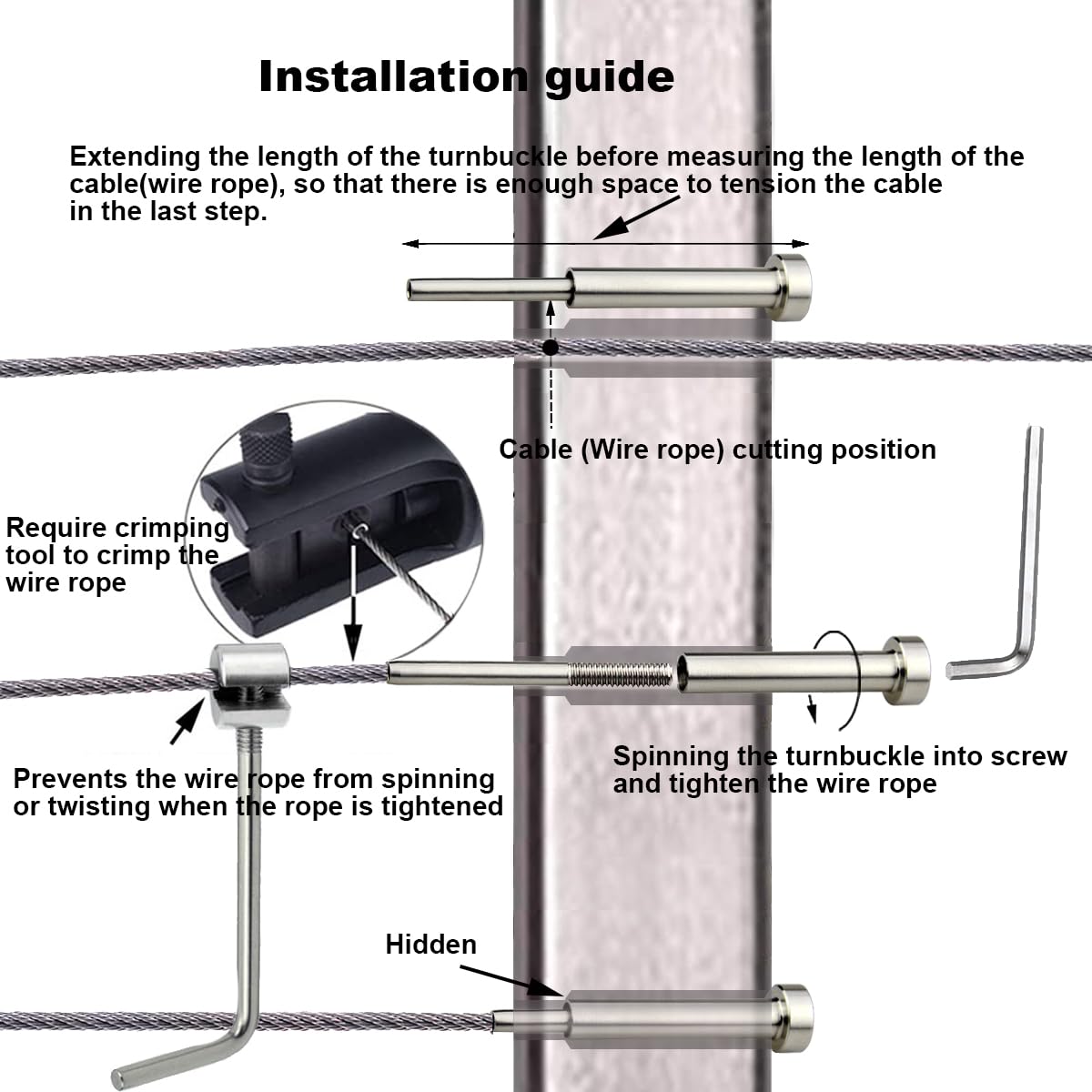 Challcrea Cable Railing Kit for Stair and Deck Macao | Ubuy