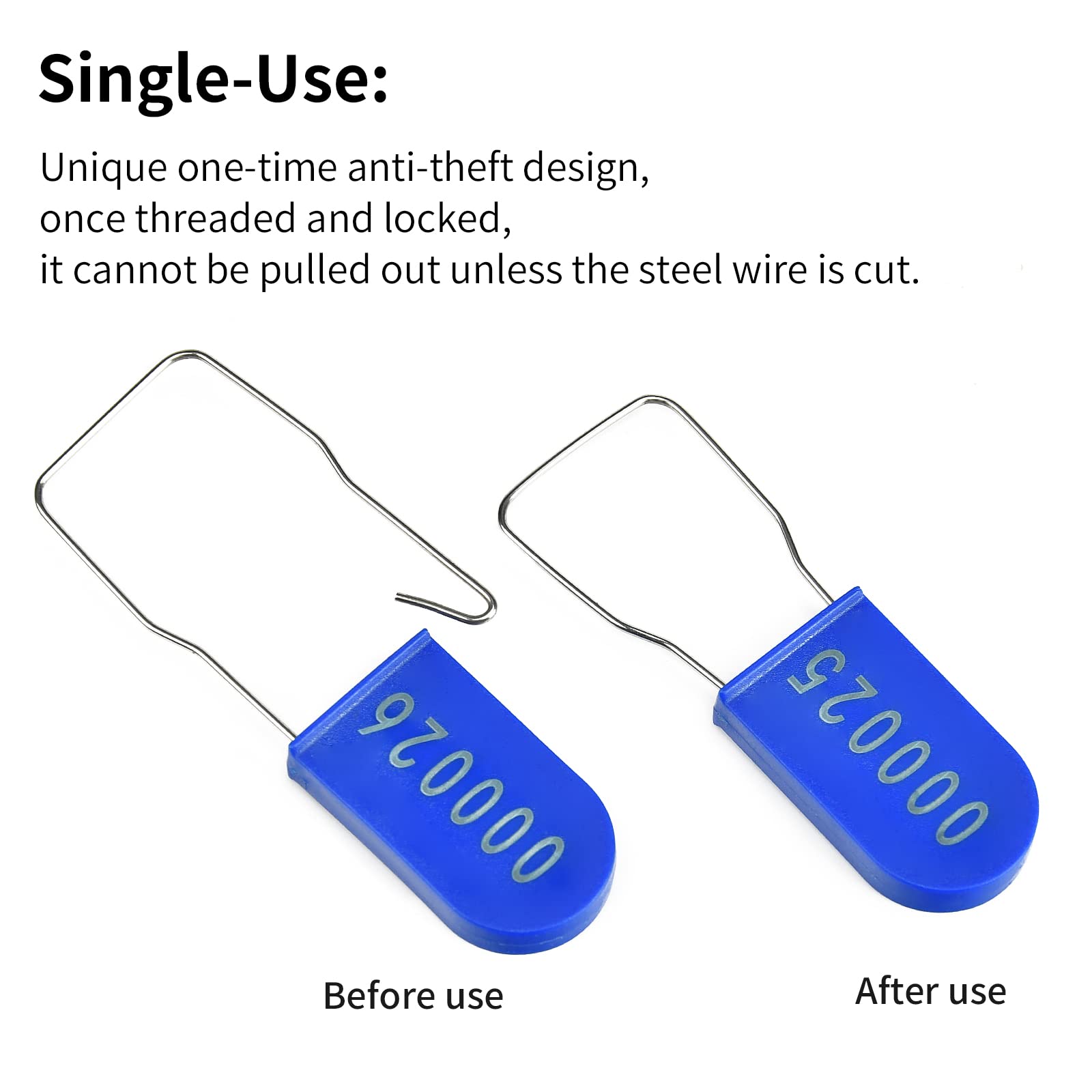 Snapklik.com : 50PCS Plastic Padlock Security Seals Metal Wire Padlocks ...