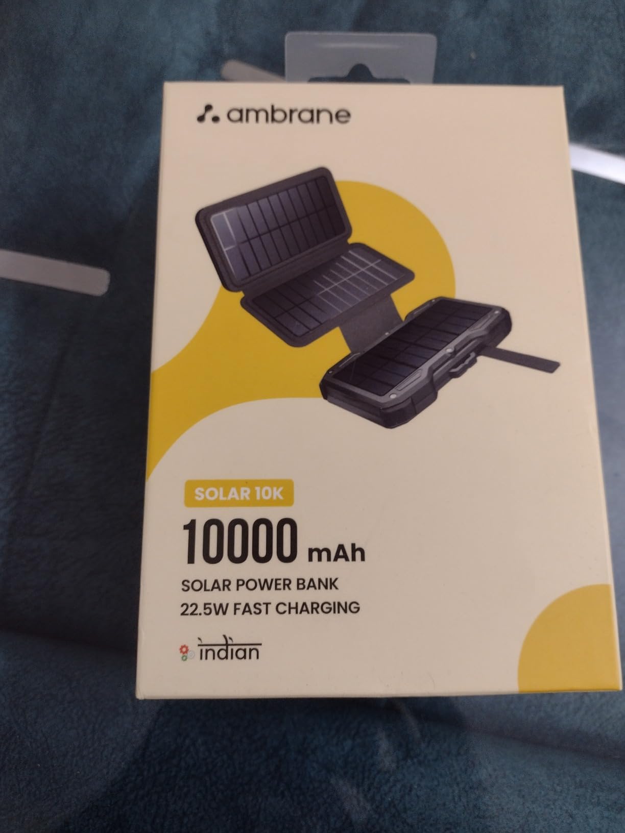 Ambrane Solar Powerbank 10000mAh with 5 Solar Panels, 5 Days Recharge ...
