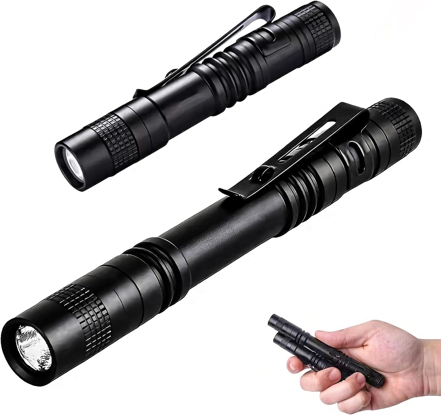 HAUSBELL A600 Flashlight, LED Pen Light Flashlights with Clip, 3000 ...