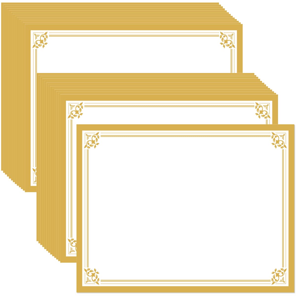 Snapklik.com : 100 Sheets Gold Foil Certificate Paper For Printing - 8. ...