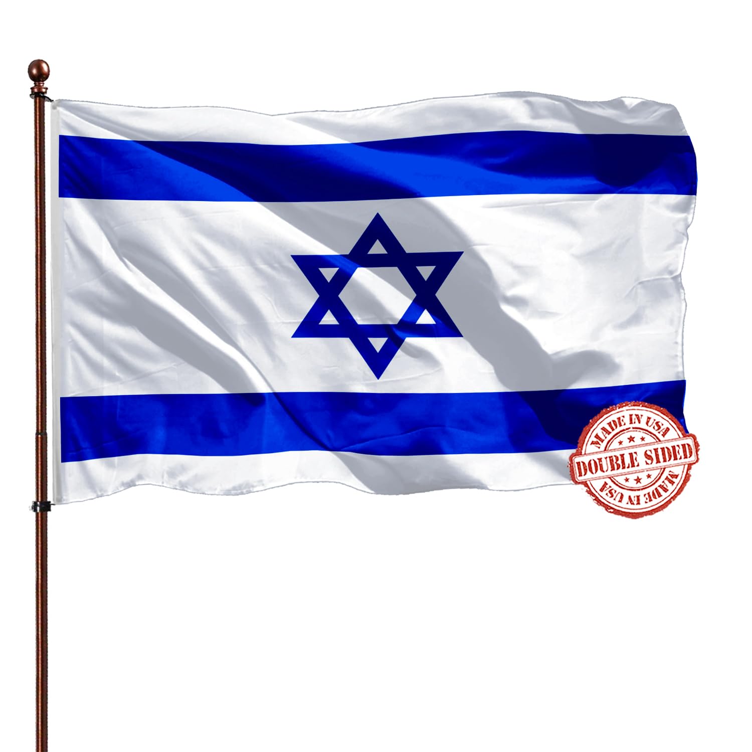 Amazon.com : Double Sided Israeli Flag 3x5 Banner Outdoor- Heavy Duty ...