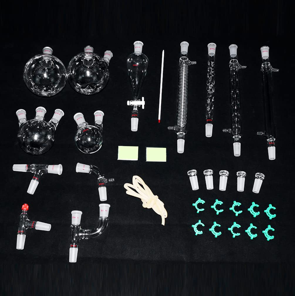 New 32Pcs Laboratory Glassware Kit, Durable Lab Distillation Equipment ...