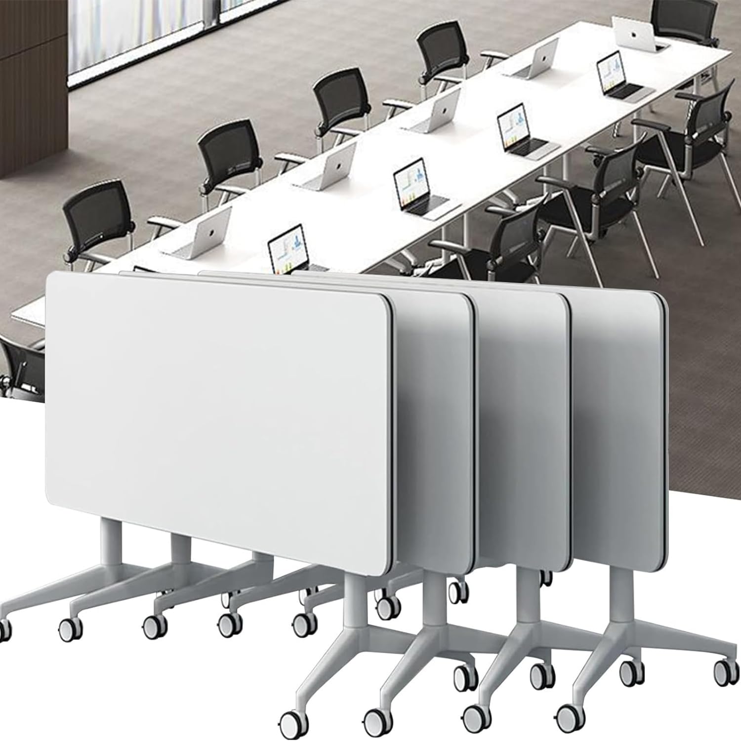 Amazon.com: 4 Pack Conference Table,Modern Folding Office Table ...