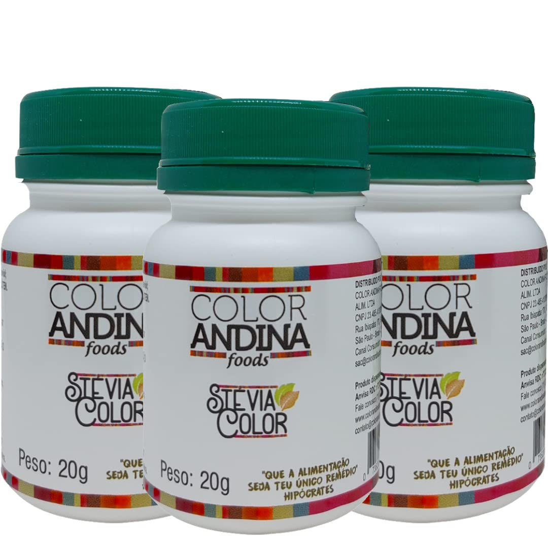 Adoçante Stévia Color Andina 20g-3 potes : Amazon.com.br: Alimentos e ...