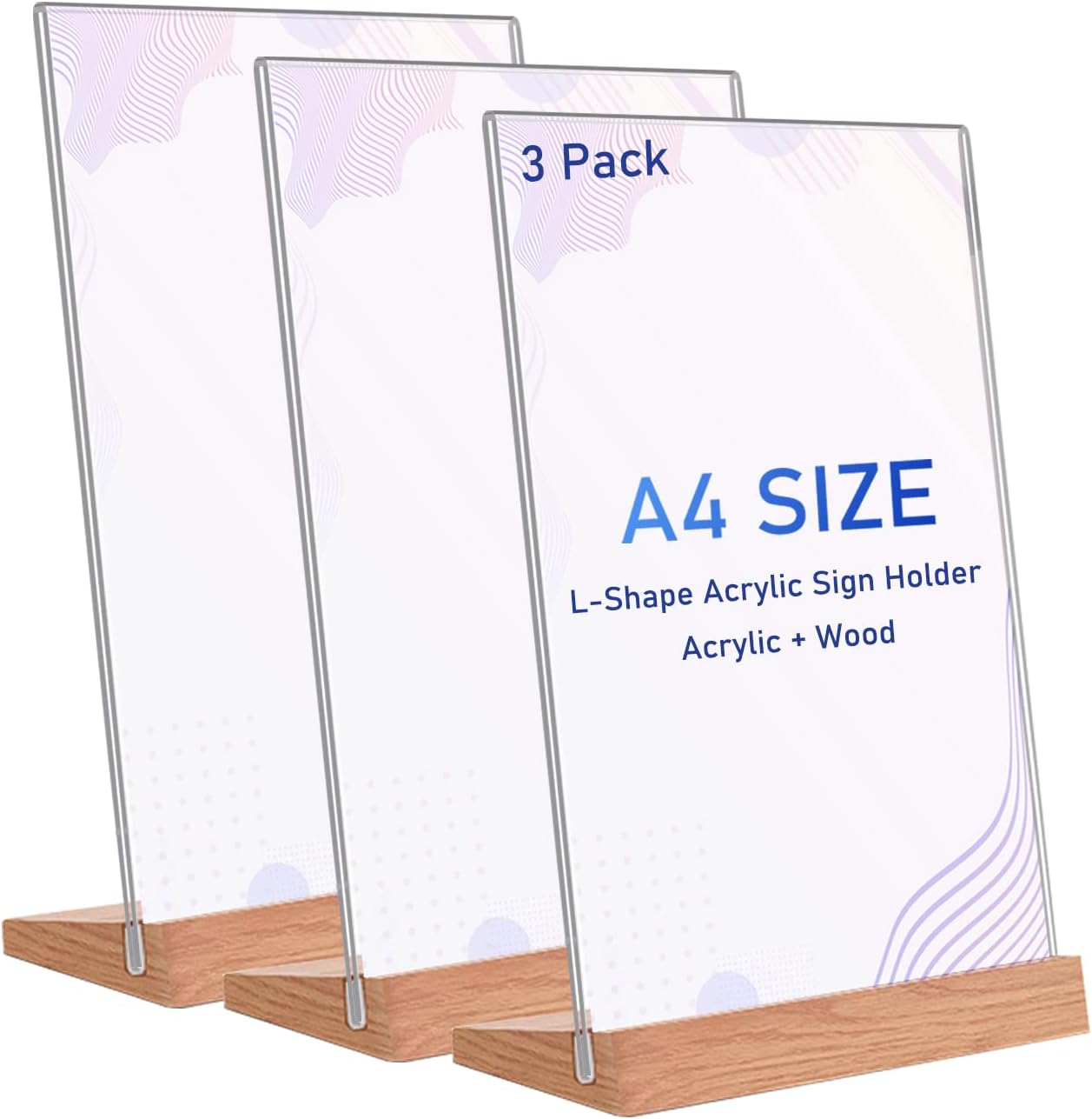MIVIDE 6PCS A5 Acrylic Sign Holder, A5 Acrylic Double Sided Display ...