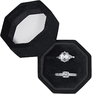 Amazon.com: Vicoter Velvet Ring Box, Ring Box 2 Slots Ring Gift Box ...
