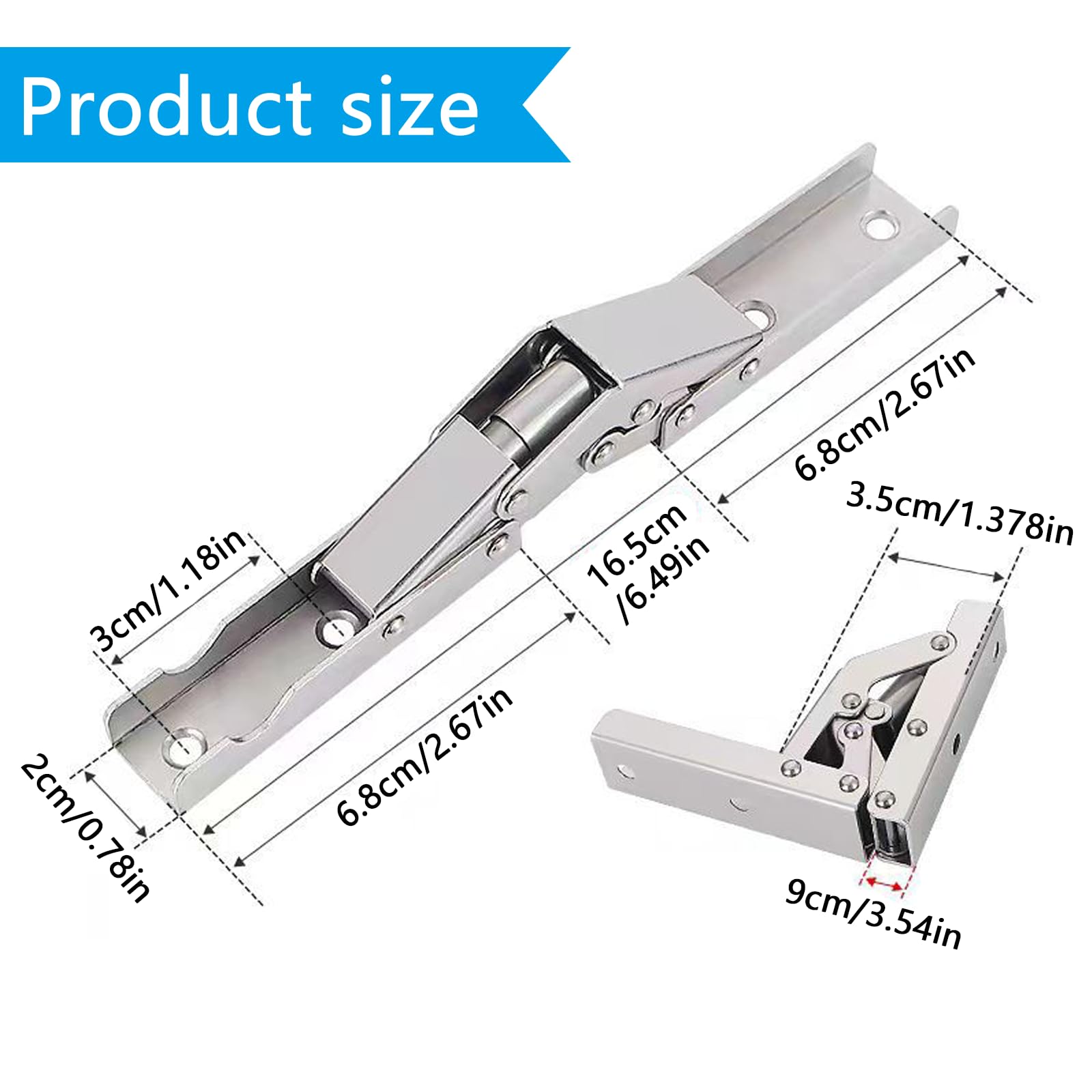 2Pcs Convenient 90 Degree Folding Hinge Portable Soft Close Folding ...