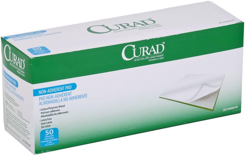 Medline Curad Sterile Non-Adherent Pad 3x8 (Pack of 50) : Amazon.com.au ...