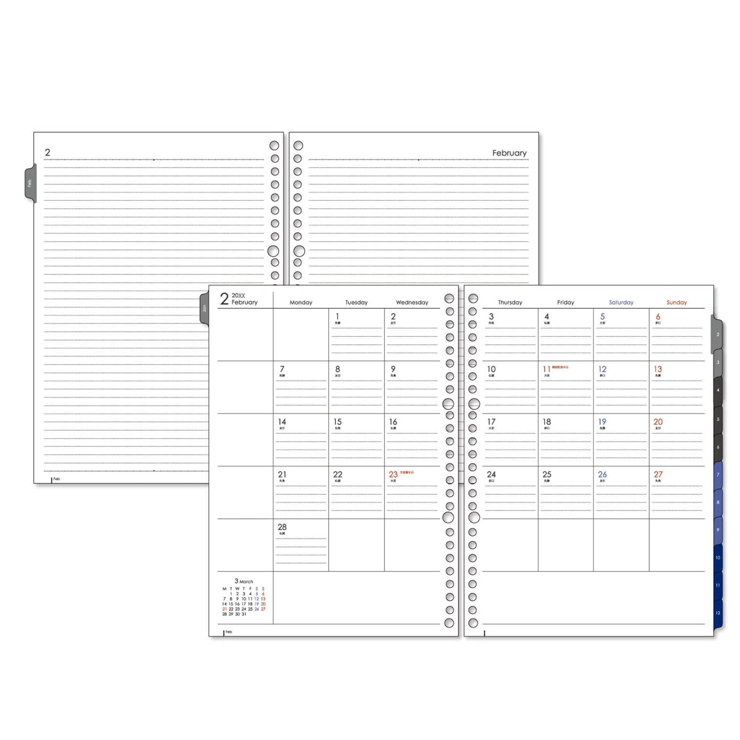 Snapklik.com : Maruman LD383-24 Notebook, Refill, 2024 B5, Loose Leaf ...
