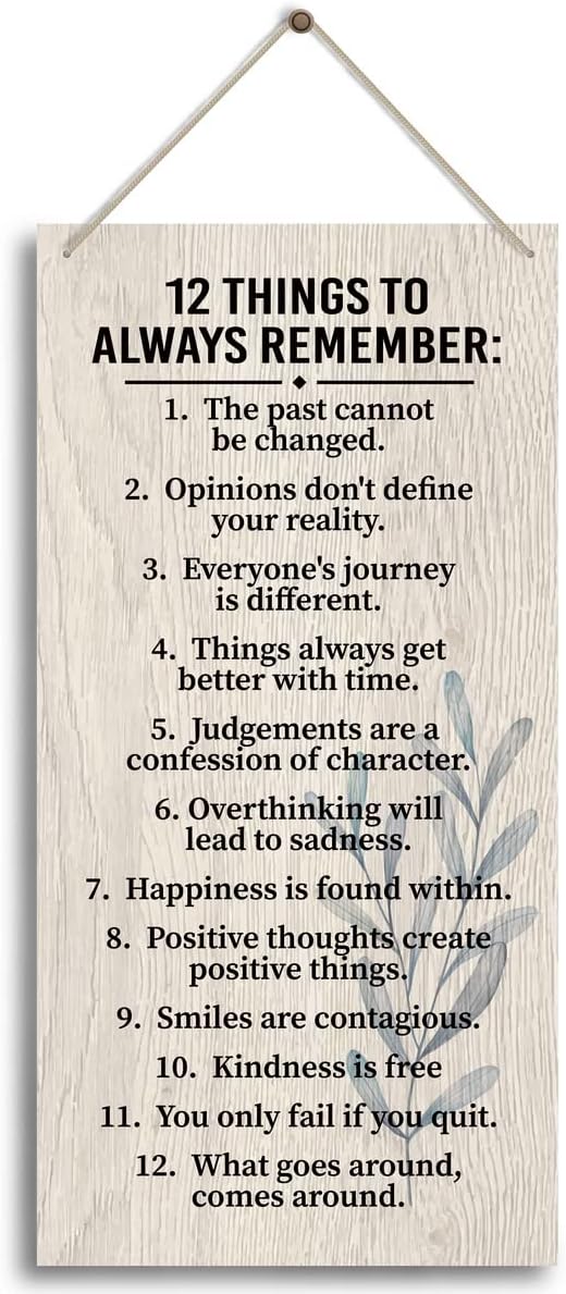 Amazon.com: 12 Things To Always Remember. Wooden Wall Decor, Farmhouse ...