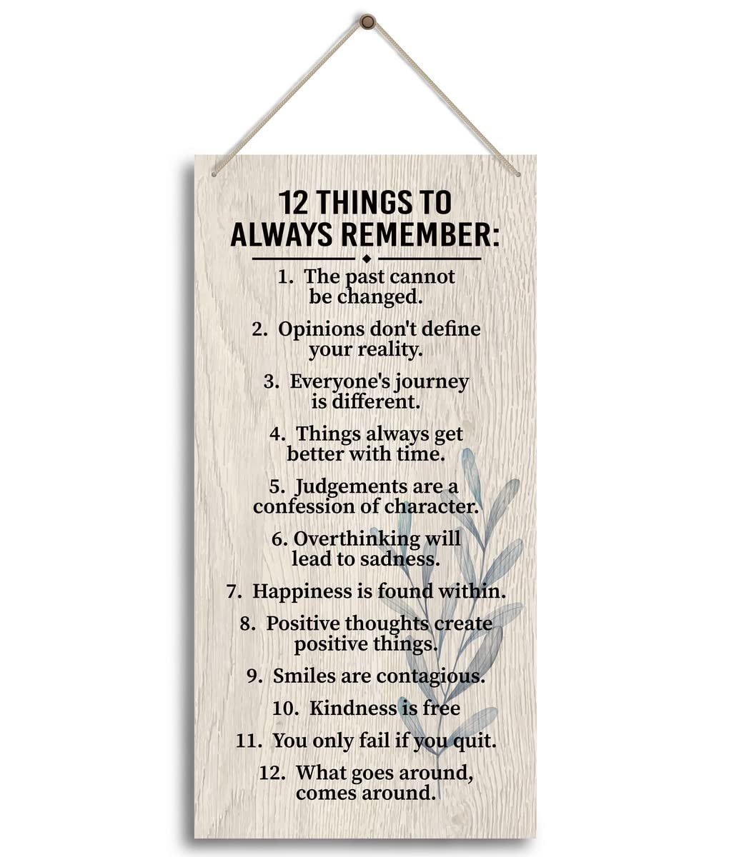 Amazon.com : 12 Things To Always Remember. Sign Blessed Wall Decor Wood ...
