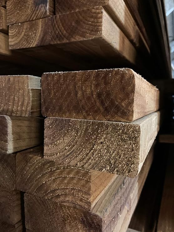 4 x 2 Wood (47 x 99mm) Pack of 4 C16 Eased Edge Tanalised Treated ...