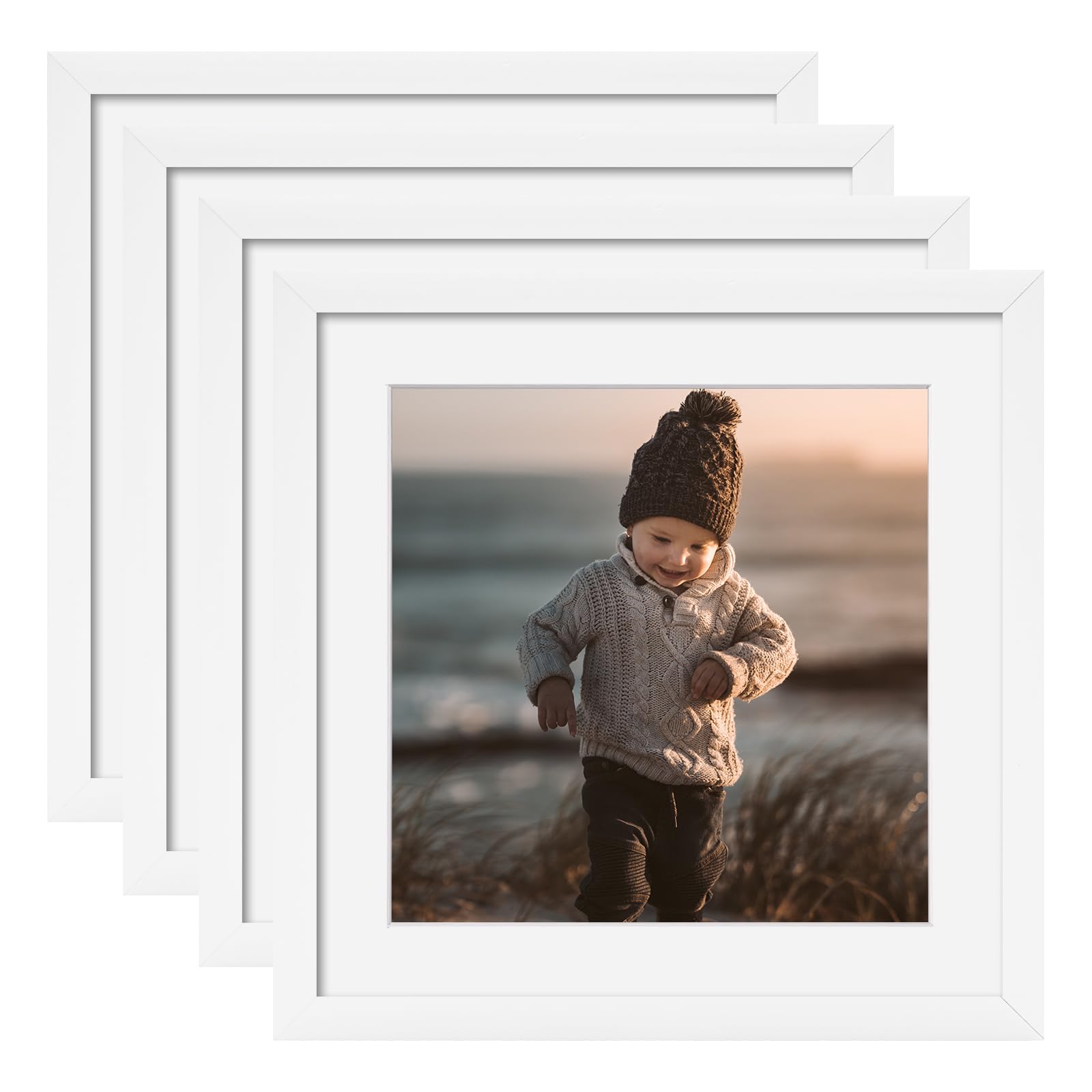 Snapklik.com : KINLINK 9x9 Picture Frames White, Square Photo Frames