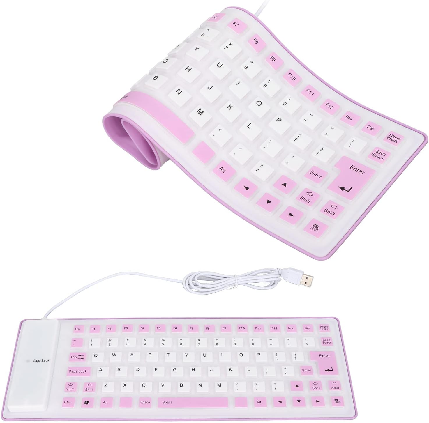 Amazon.com: Silicone Keyboard, Foldable Flexible Keyboard USB Wired ...