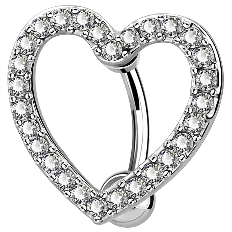 BSLVWG 14G Reverse Navel Piercing Surgical Steel Heart Piercing Belly ...