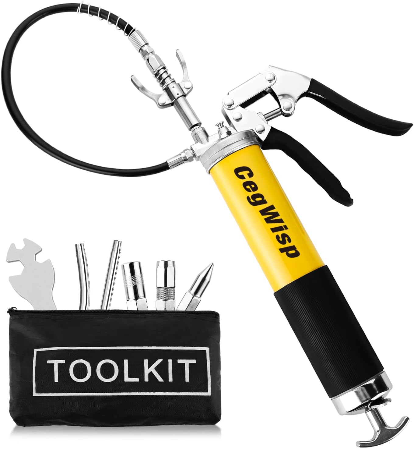 Amazon.com: CEGWISP Grease Gun Pistol Grip Set: 9000 PSI 14oz Heavy ...