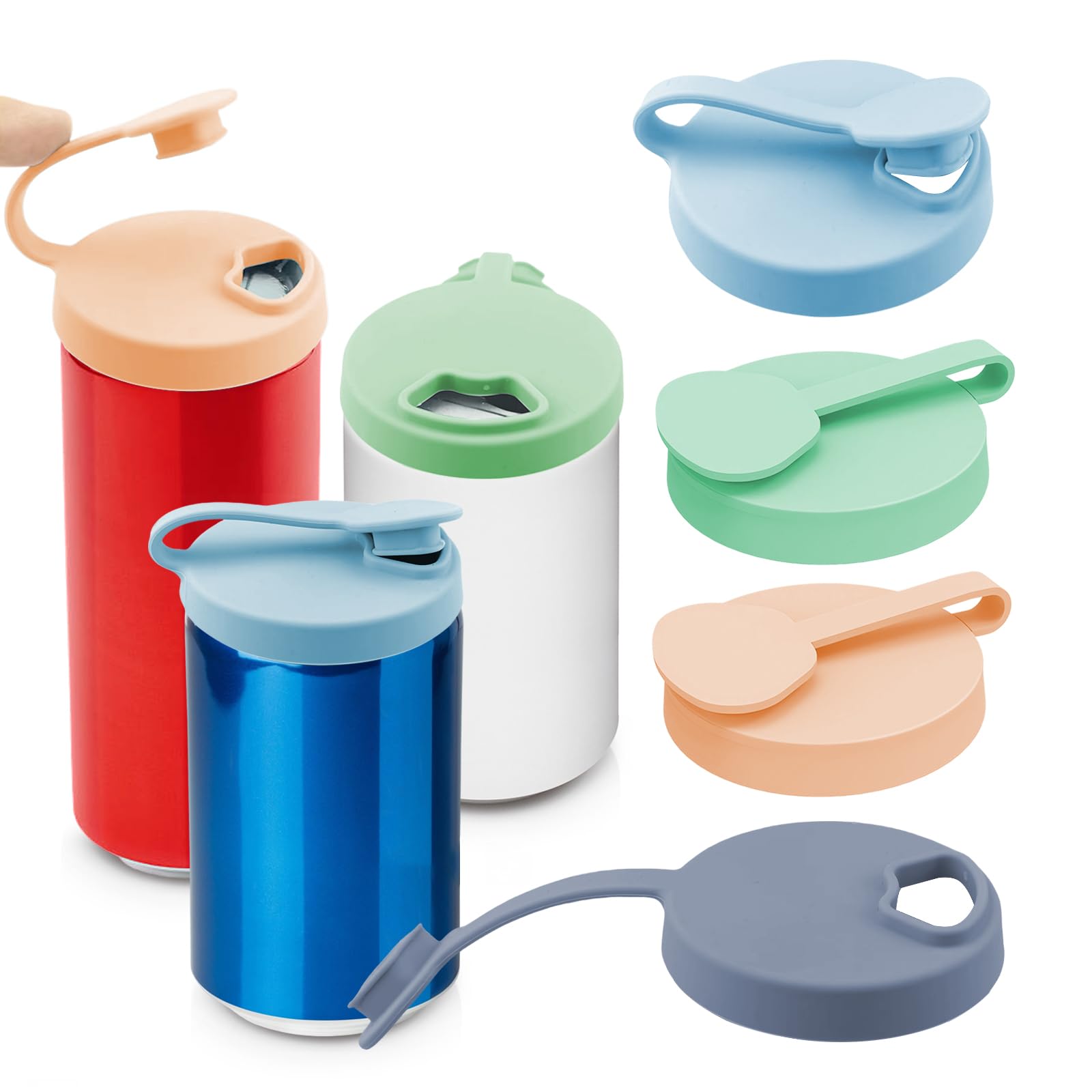 Amazon.com: COKSDUPID 4 Pack Silicone Can Lids - Leakproof Soda Can ...