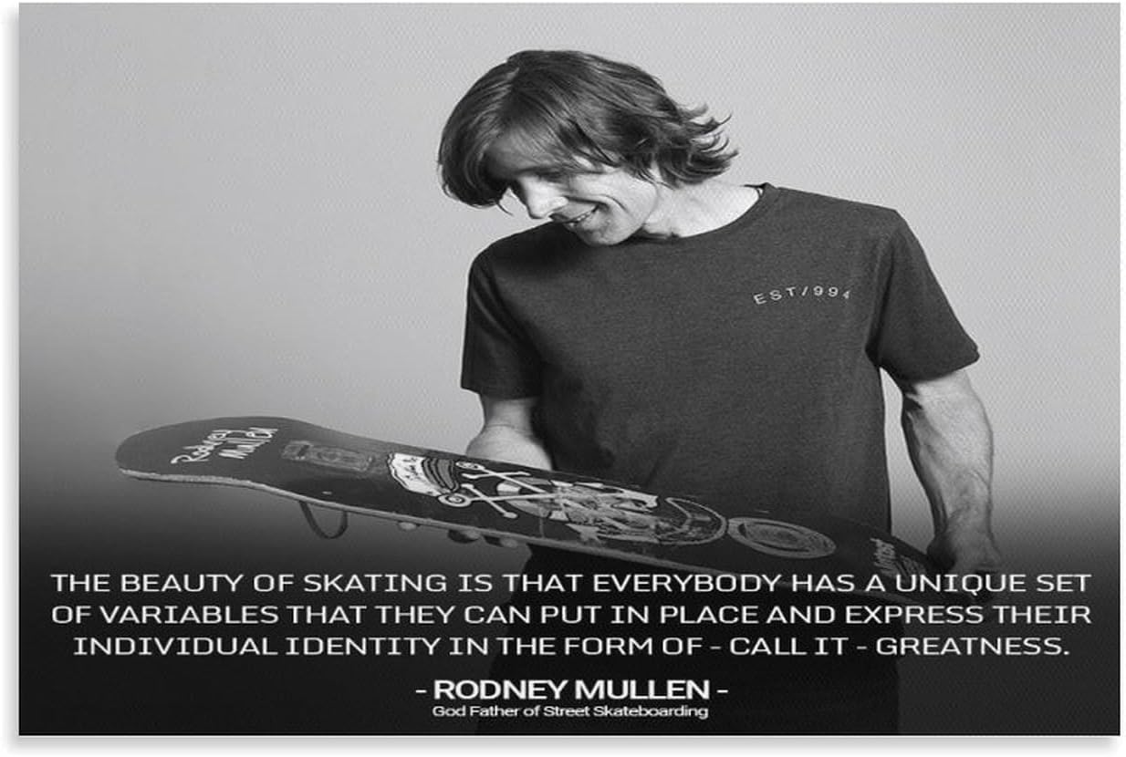 Amazon.com: AEDNX Rodney Mullen Famous Quote Poster Canvas Wall Art ...